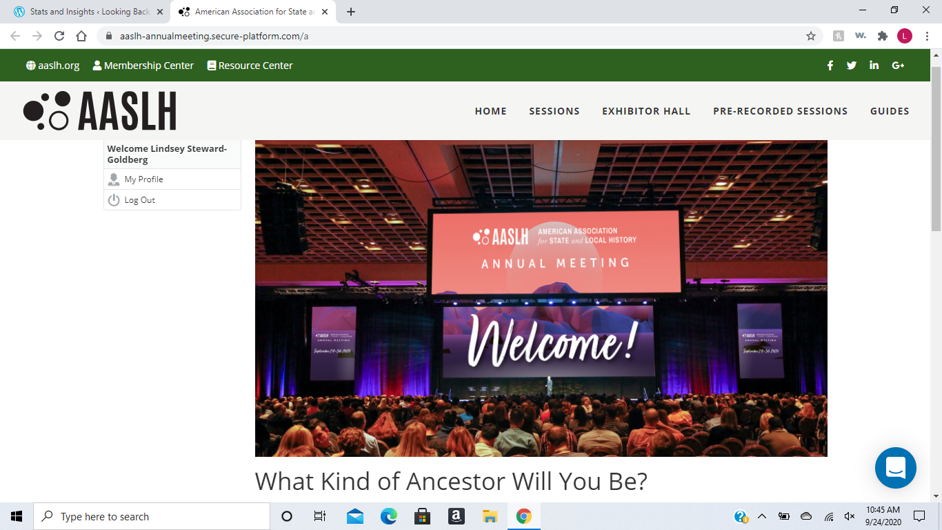 #AASLH2020: Day 1 – Looking Back, Moving Forward in Museum Education!